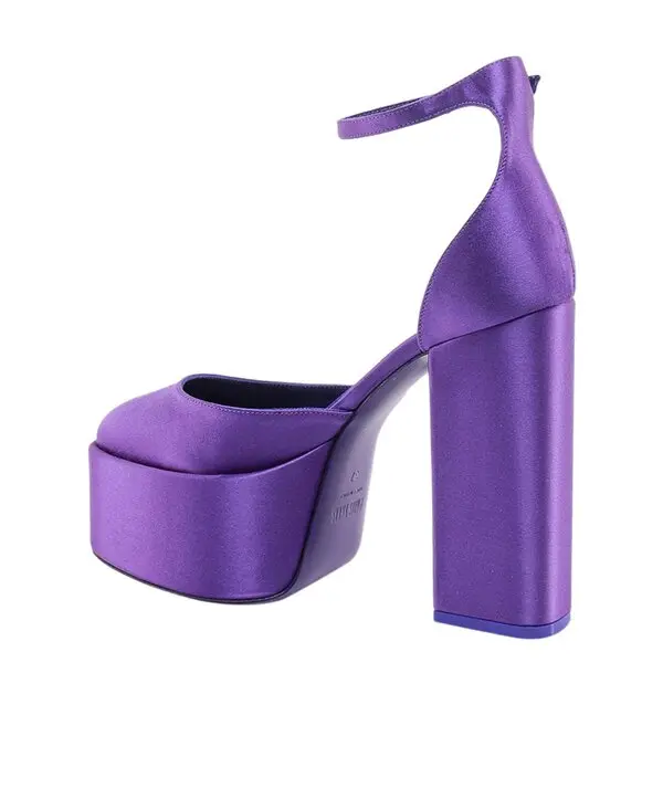 Paris Texas Round Toe Platform Pumps With Adjustable Straps - Blue