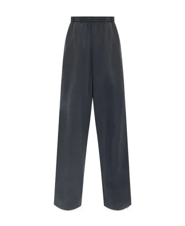 Balenciaga Wide-leg Logo Sweatpants - Black