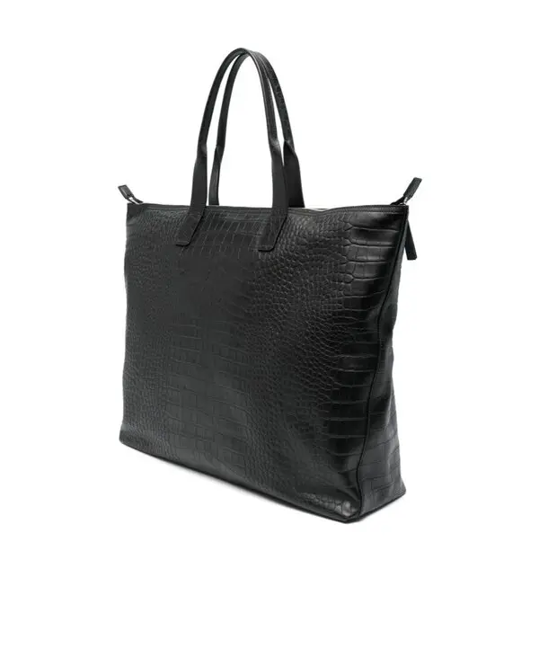 Dolce & Gabbana Crocodile-embossed Leather Tote Bag - Black
