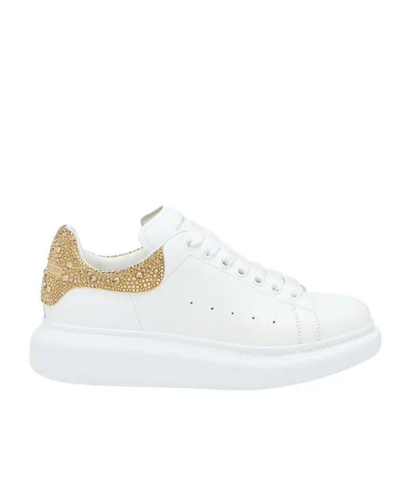 Alexander McQueen Embellished Oversized Low-top Sneakers - White/gold