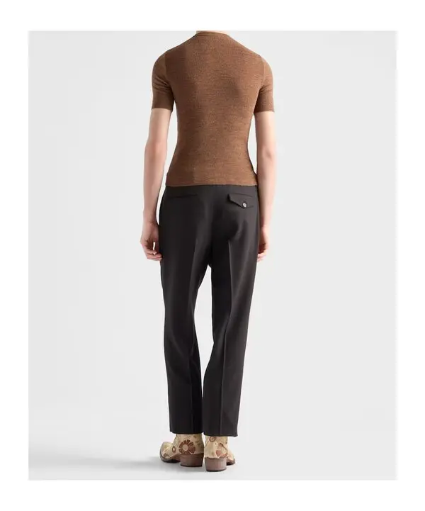 Prada Short Sleeve Crewneck Jumper With Stud Embellishments