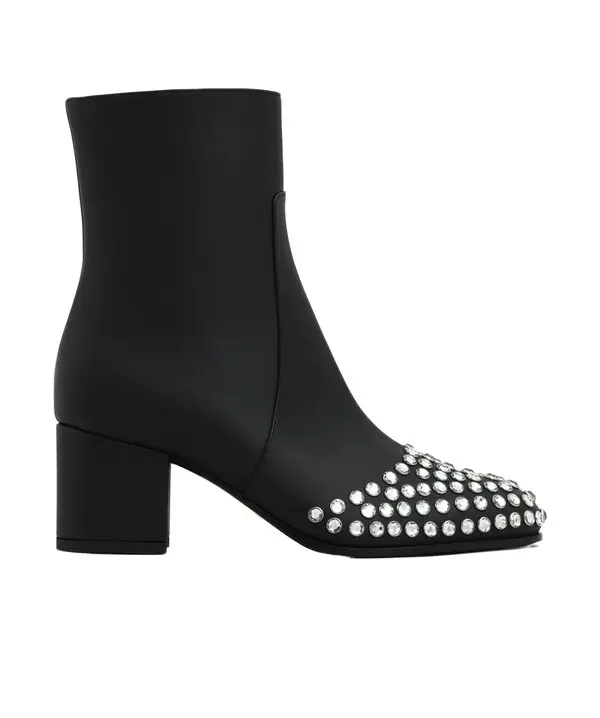 Alaïa Embellished Toe Low-heel Boots - Black