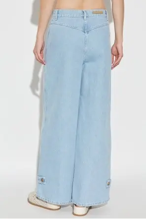 Max Mara Wide-leg Denim Jeans With Tab Detail