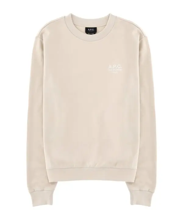 A.p.c. Crewneck Sweatshirt With Logo - Nude