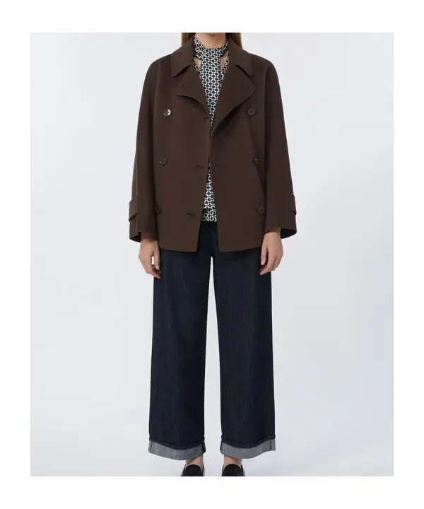 Max Mara Louise Double Breasted Short Belted Jacket