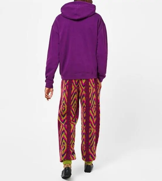 Gucci Logo Printed Drawstring Hoodie - Purple