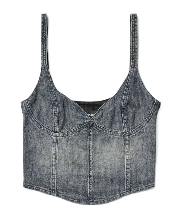 Balenciaga Sleeveless Corset Top - Blue