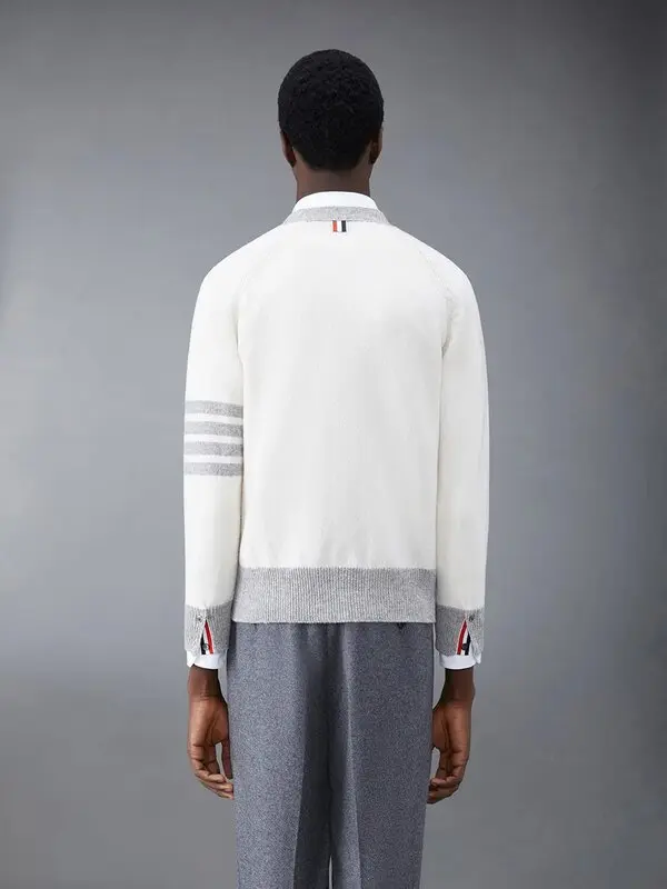 Thom Browne V-neck Four-bar Cardigan