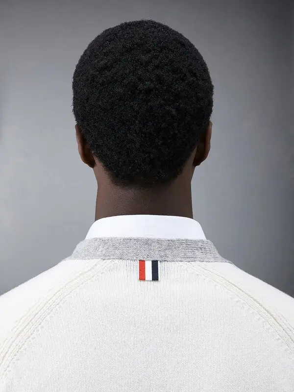 Thom Browne V-neck Four-bar Cardigan