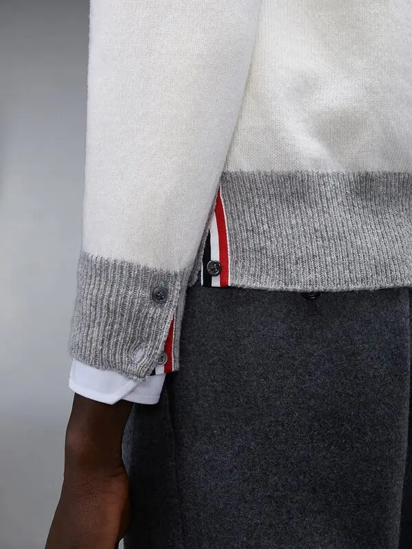 Thom Browne V-neck Four-bar Cardigan