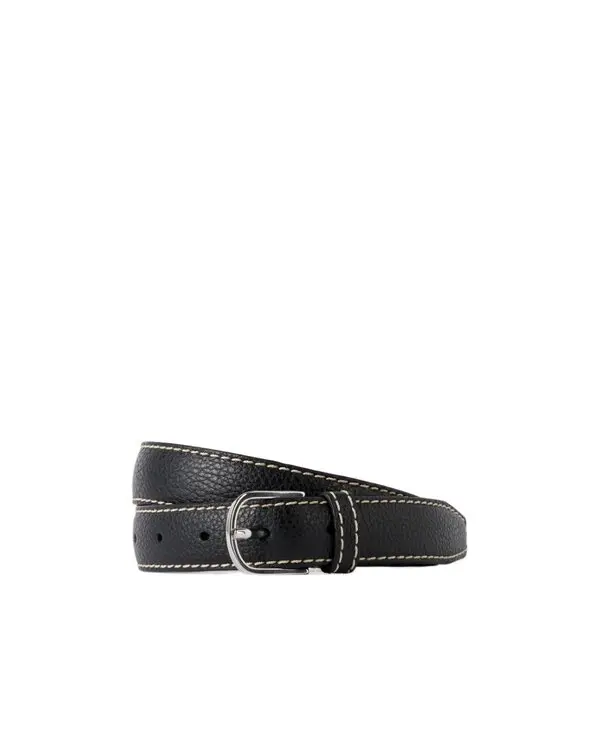TOTEME Stitch-detailed Buckled Leather Belt - Black