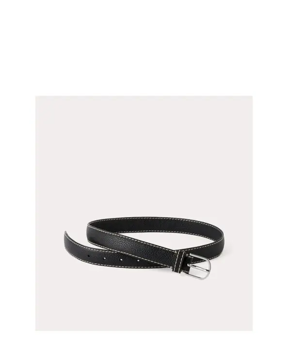 TOTEME Stitch-detailed Buckled Leather Belt - Black