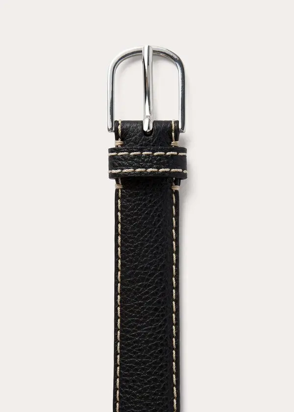 TOTEME Stitch-detailed Buckled Leather Belt - Black