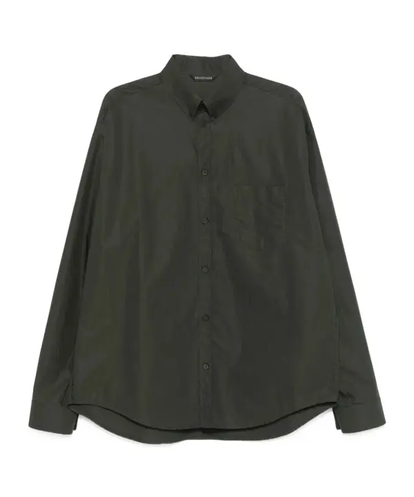 Balenciaga Collared Long-sleeve Shirt - Green