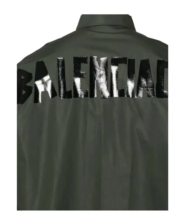 Balenciaga Collared Long-sleeve Shirt - Green