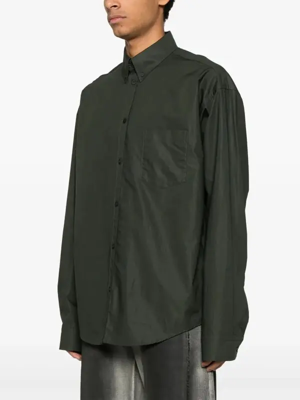 Balenciaga Collared Long-sleeve Shirt - Green