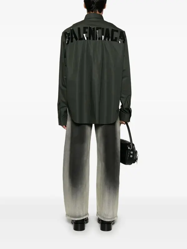 Balenciaga Collared Long-sleeve Shirt - Green