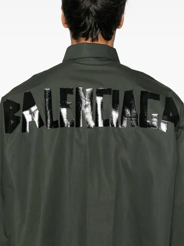 Balenciaga Collared Long-sleeve Shirt - Green