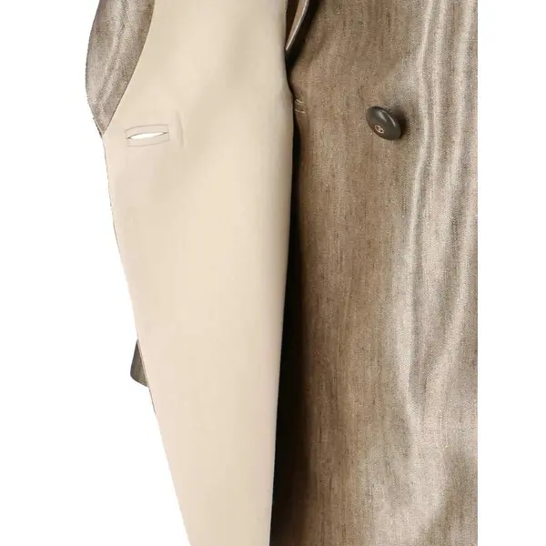 Giorgio Armani Double-breasted Suit Jacket With Shawl Lapel - Light Beige