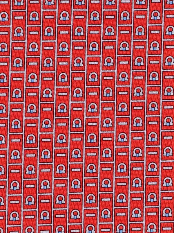 FERRAGAMO Gancini Print Neck Tie
