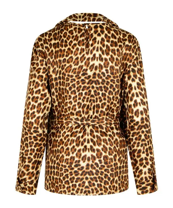 P.a.r.o.s.h Leopard Printed Belted Waist Blouse