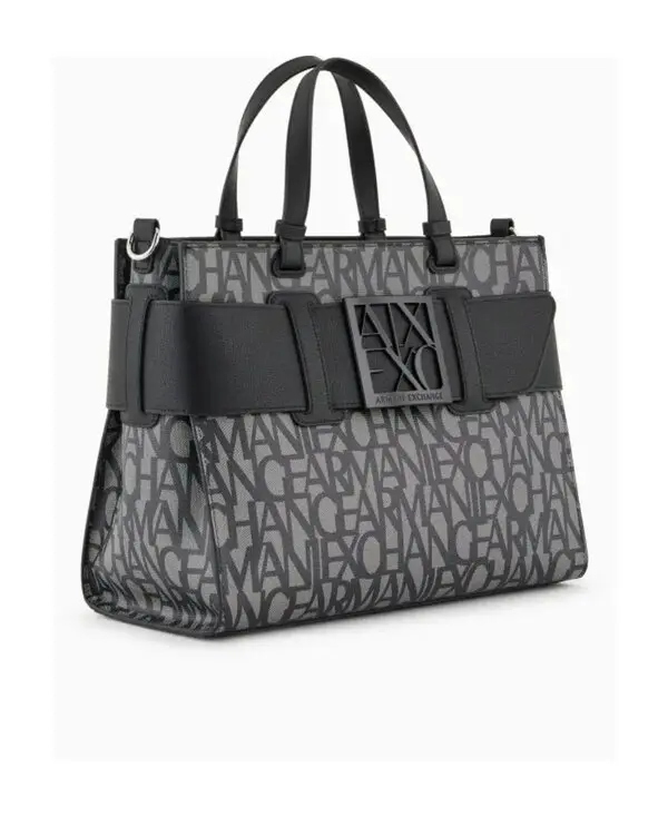 Armani Exchange Logo-print Zip-fastening Tote Bag - Black