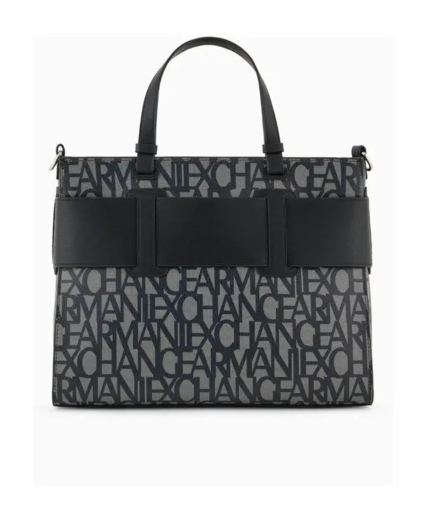 Armani Exchange Logo-print Zip-fastening Tote Bag - Black