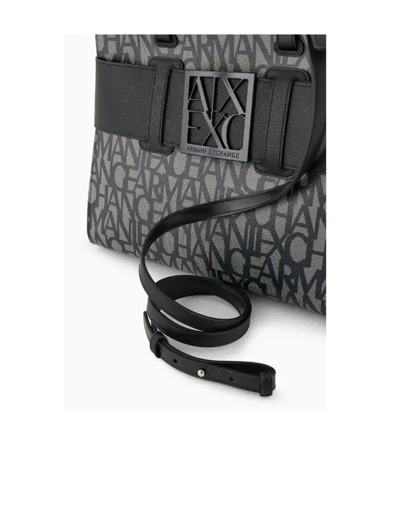 Armani Exchange Logo-print Zip-fastening Tote Bag - Black