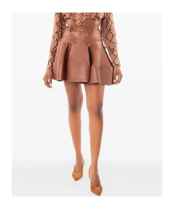 Zimmermann Hypnotic Leather Mini Skirt