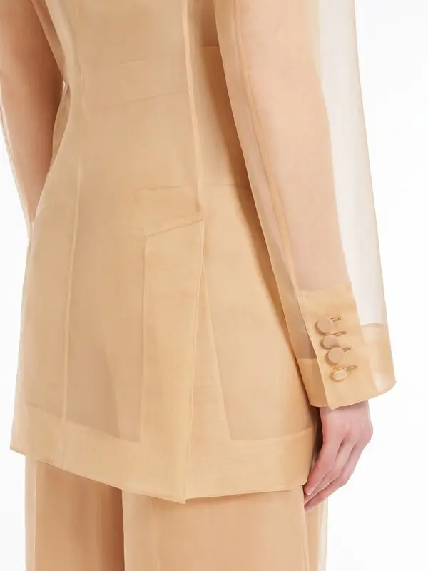 Max Mara Silk Organza Double-breasted Jacket - Camel