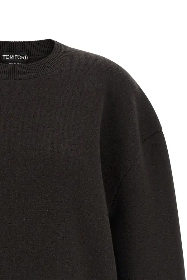 TOM FORD Sculptural Wool & Cashmere Mini Dress - Brown