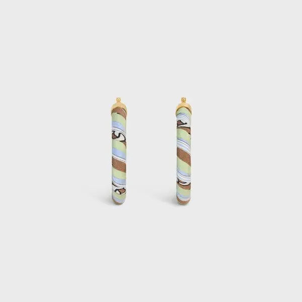 Celine Kaleidoscope Gold Faceted Hoop Earrings