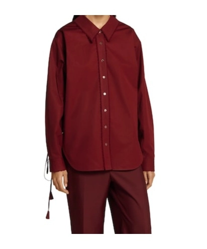Gucci Long Sleeve Shirt With Drawstring Cuffs - Red
