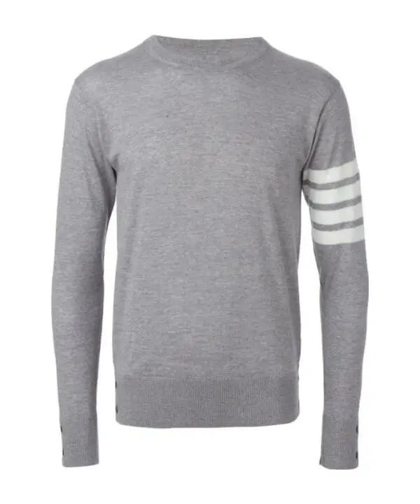 Thom Browne Four-bar Striped Pullover - Light Gray