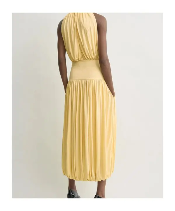 TOTEME Sleeveless Gathered Dress - Champagne-colored