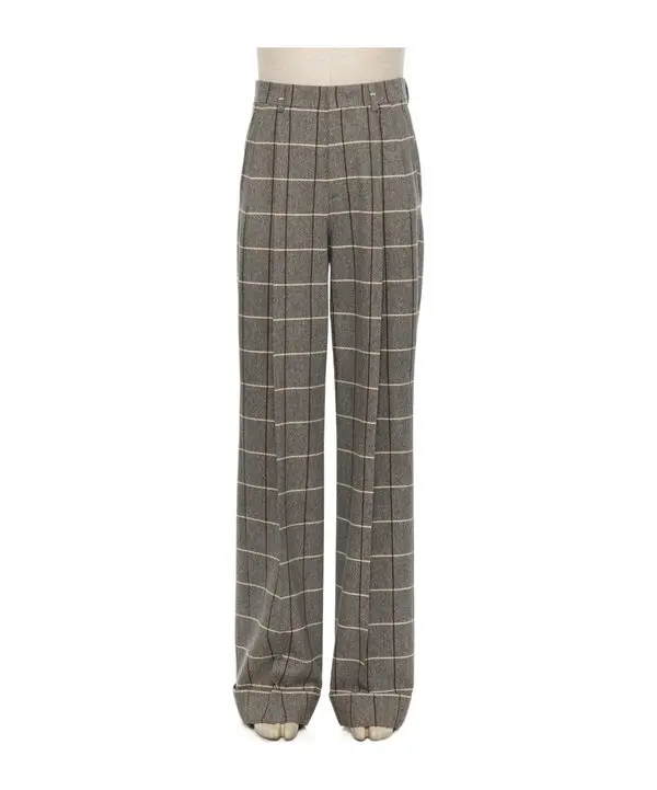 Valentino Garavani Plaid Wide Leg Trousers