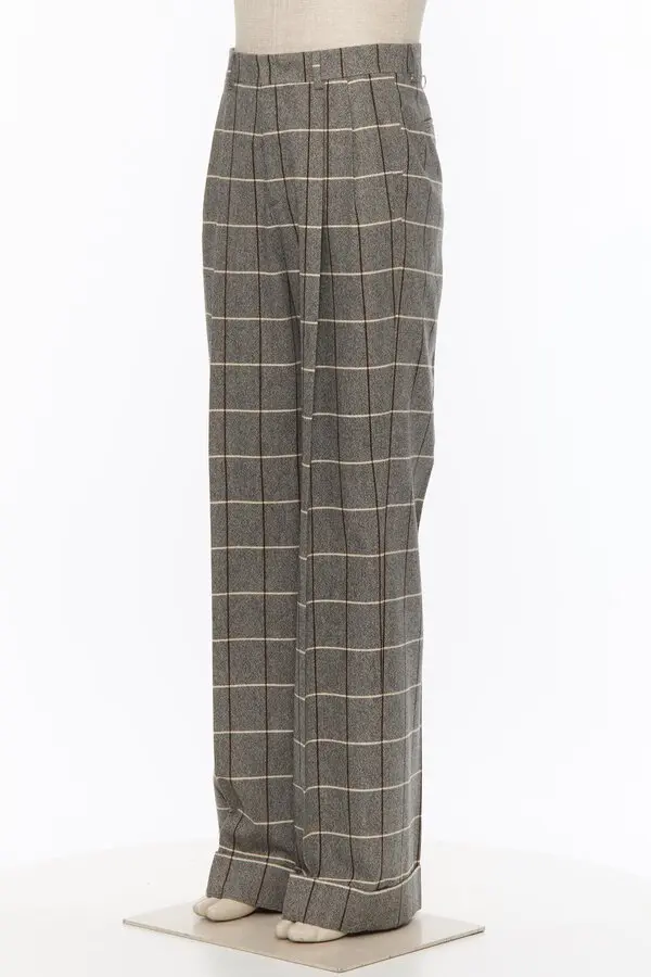 Valentino Garavani Plaid Wide Leg Trousers