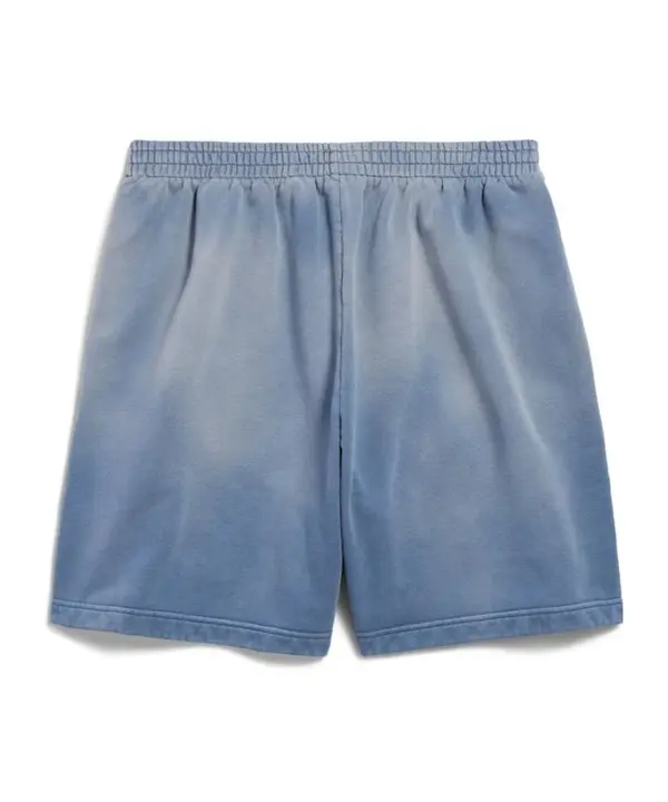 Balenciaga Faded Political Campaign Sweat Shorts - Blue