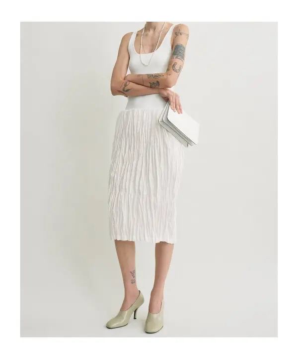 TOTEME Pleated Midi Skirt - White