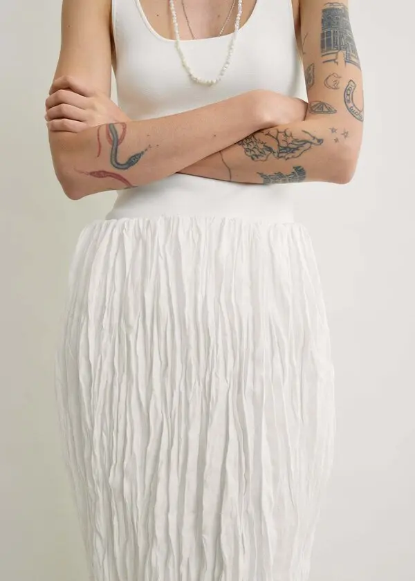 TOTEME Pleated Midi Skirt - White