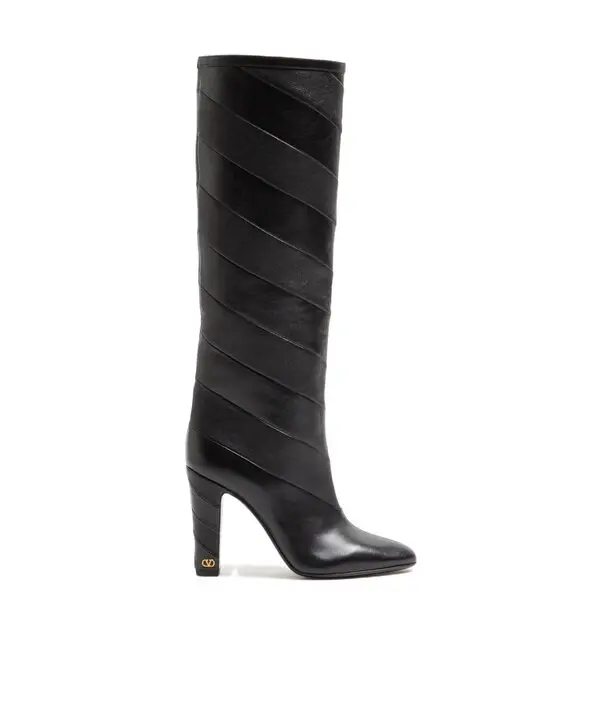 Valentino Garavani Rayons Nappa Boots With Chevron Pattern