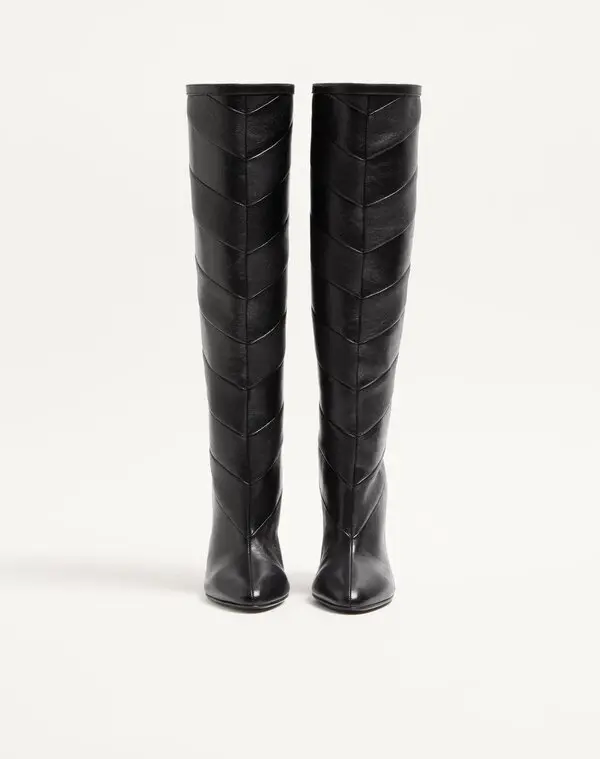 Valentino Garavani Rayons Nappa Boots With Chevron Pattern
