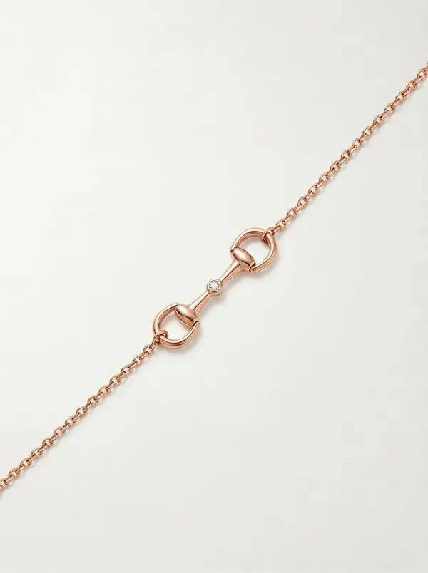 Gucci Horsebit Diamond 18k Chain Bracelet - Yellow