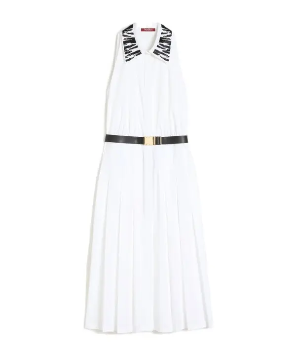 Max Mara Ubicato Belted Sleeveless Dress - White