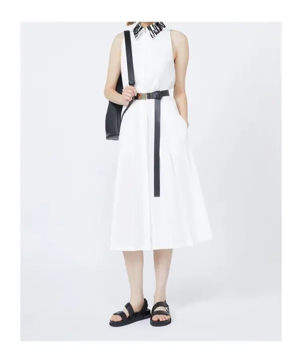 Max Mara Ubicato Belted Sleeveless Dress - White