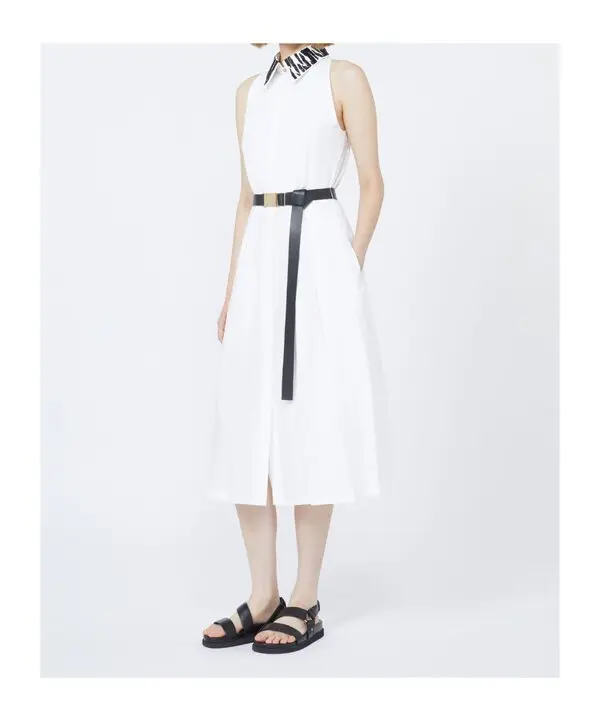 Max Mara Ubicato Belted Sleeveless Dress - White