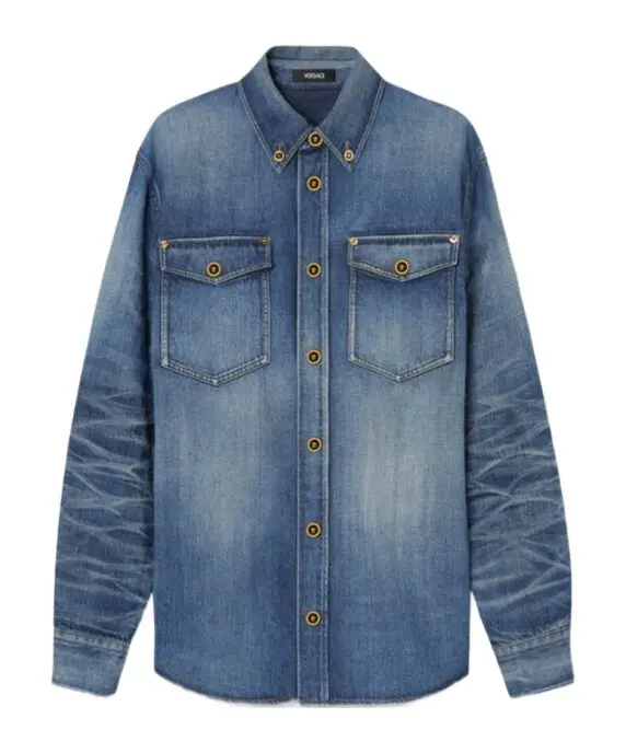 Versace Button-up Denim Overshirt - Blue