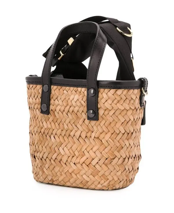 Sacai Straw Mini Shoulder Bag - Black