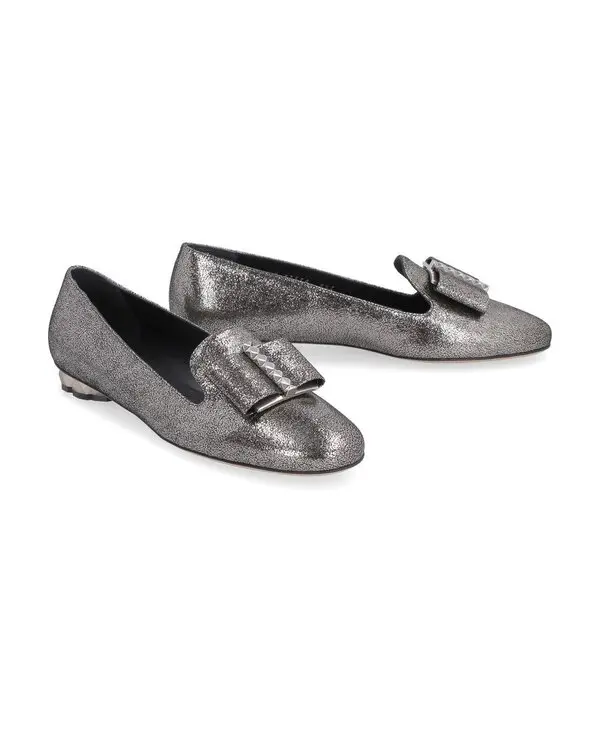 FERRAGAMO Geometric Heel Loafers