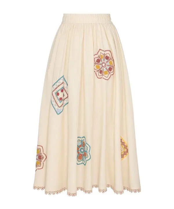 Zimmermann Ottie Flared Midi Skirt